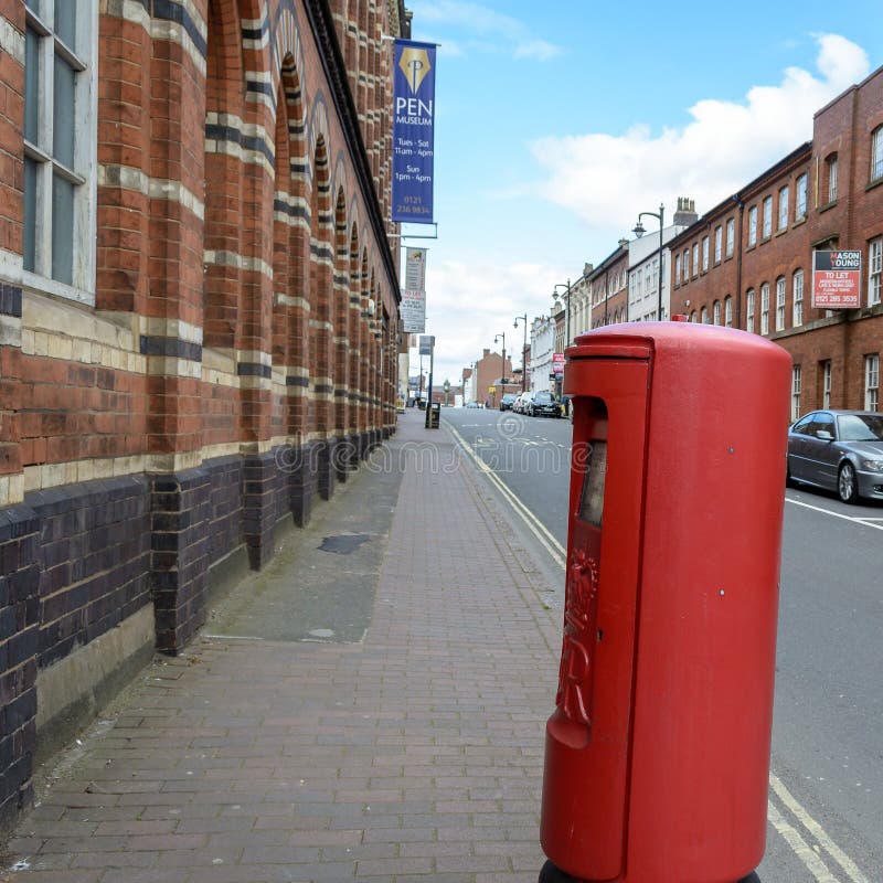 Red Post Box on Street in Birmingham Editorial Photo - Image of front ...