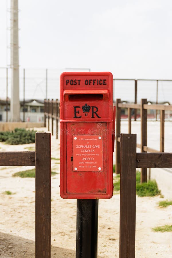 A Red Post Office Box with the Letters ER on it Editorial Stock Image ...