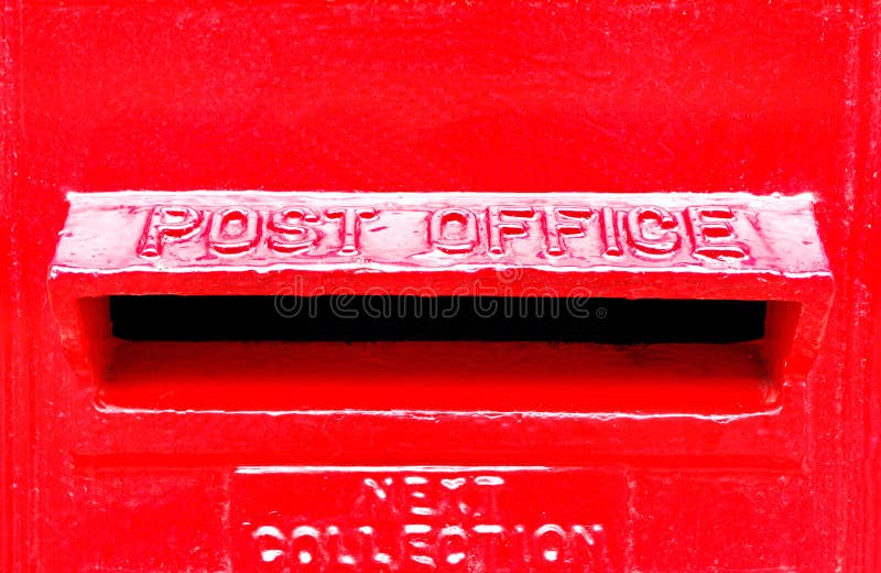 Red Post Office Box Slot stock image. Image of insert - 76525027