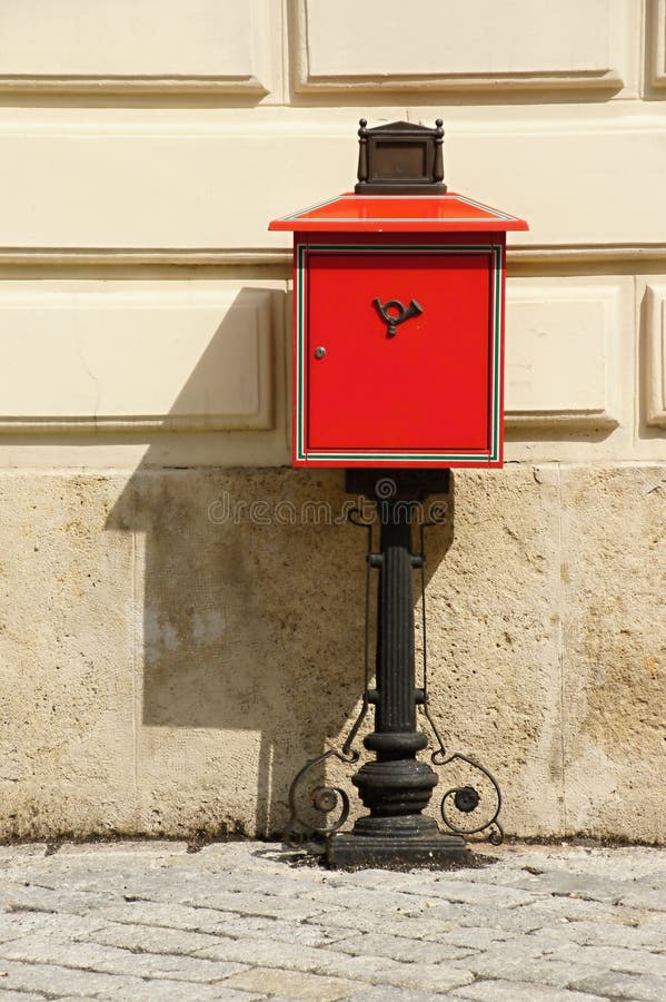 Red postbox in Sopron stock image. Image of sopron, mail - 31123369