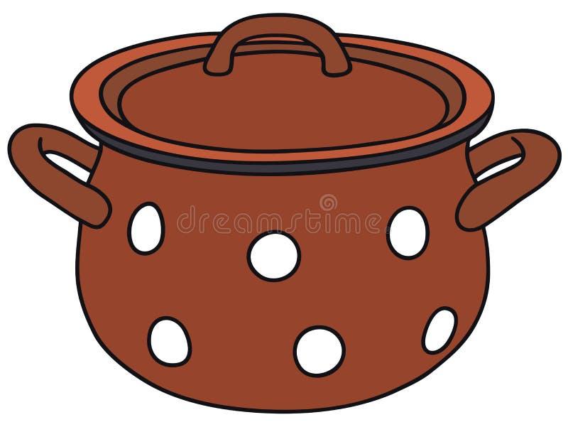 Red pot stock vector. Illustration of basin, hand, blue - 48146724