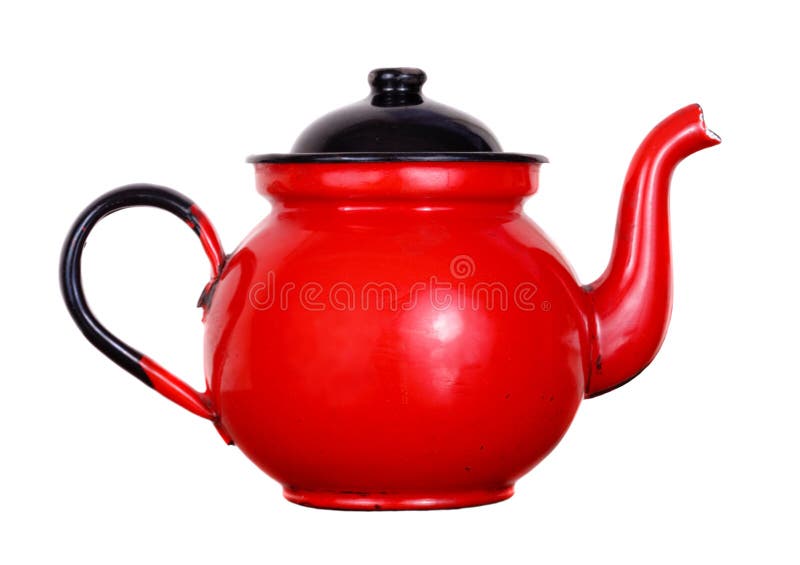 Red Teapot with Clipping Path Stock Image - Image of traditional, china ...