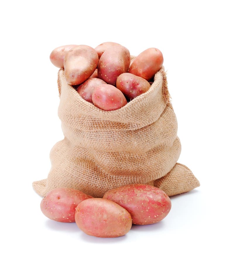 Red potatoes in sack stock image. Image of potato, crop - 46906049