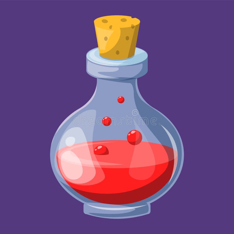 Red Potion Game Icon Vector Isolated. Glass Bottle Stock Vector ...
