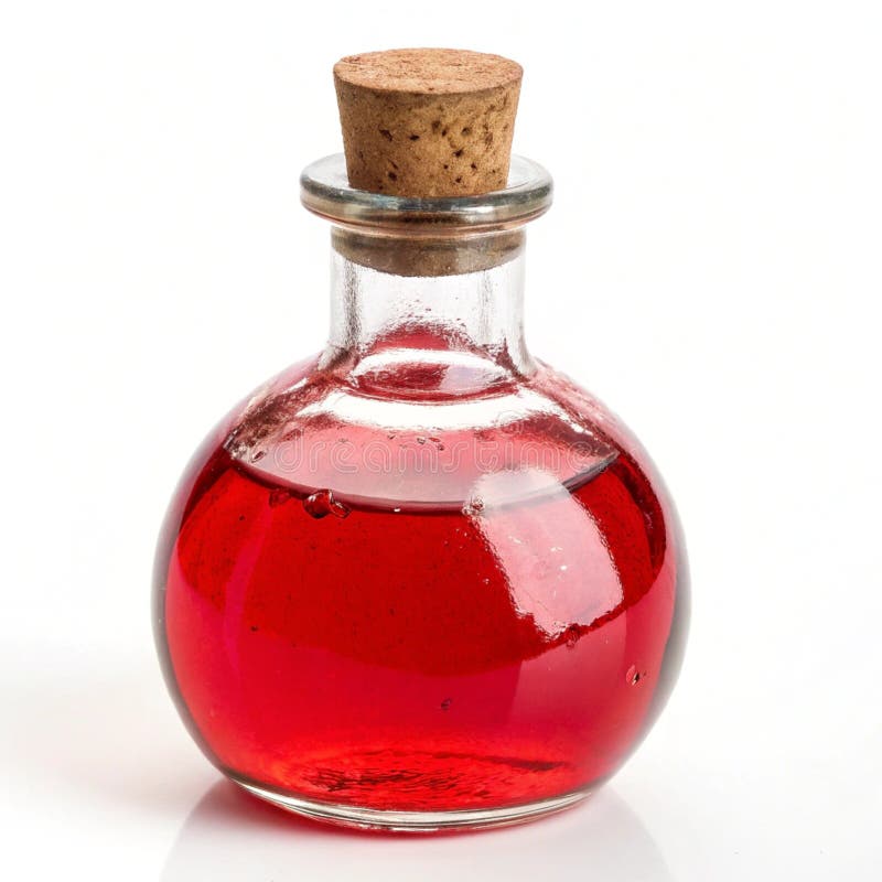 Red Potion Isolated on White Background Stock Illustration ...