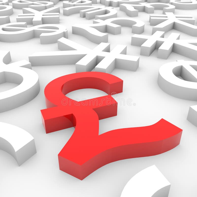 Red Pound Sign Around Another Currency Signs Stock Illustrations – 8 ...