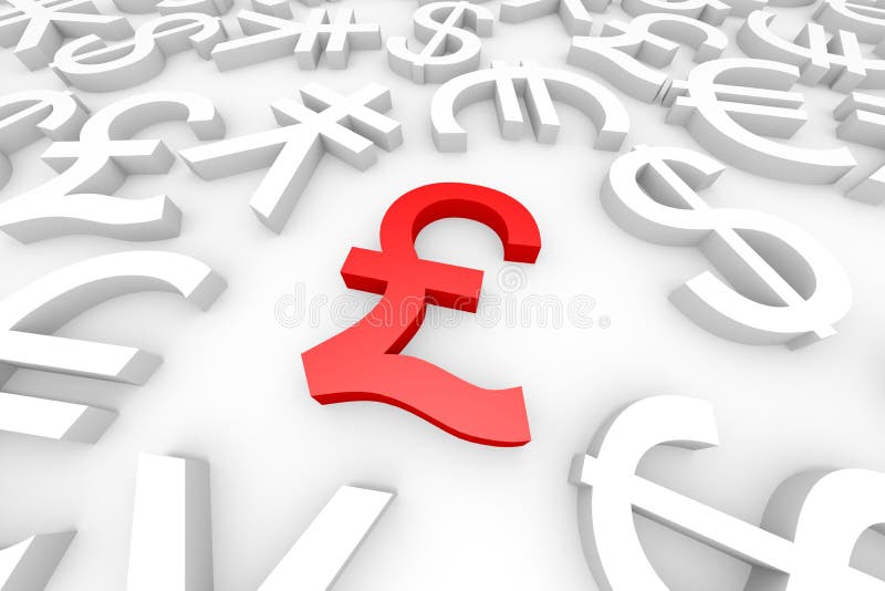 Red Pound Sign Around Another Currency Signs Stock Illustrations – 8 ...