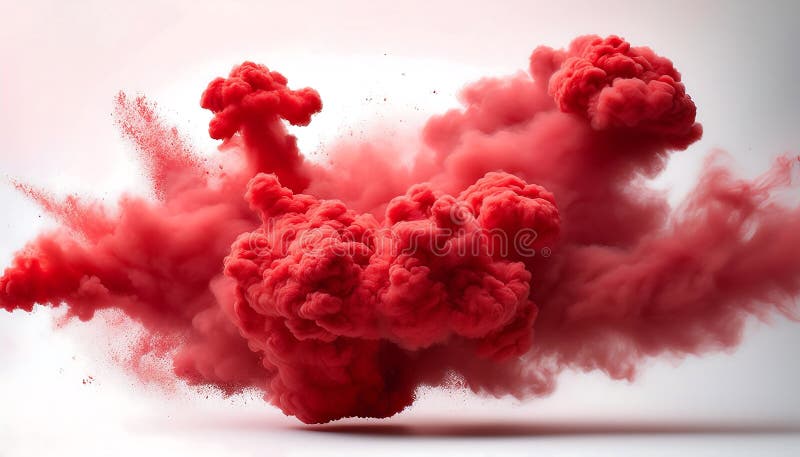 Red Powder Against a White Background, Creating a Dynamic and Visually ...