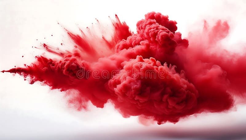 Red Powder Against a White Background, Creating a Dynamic and Visually ...