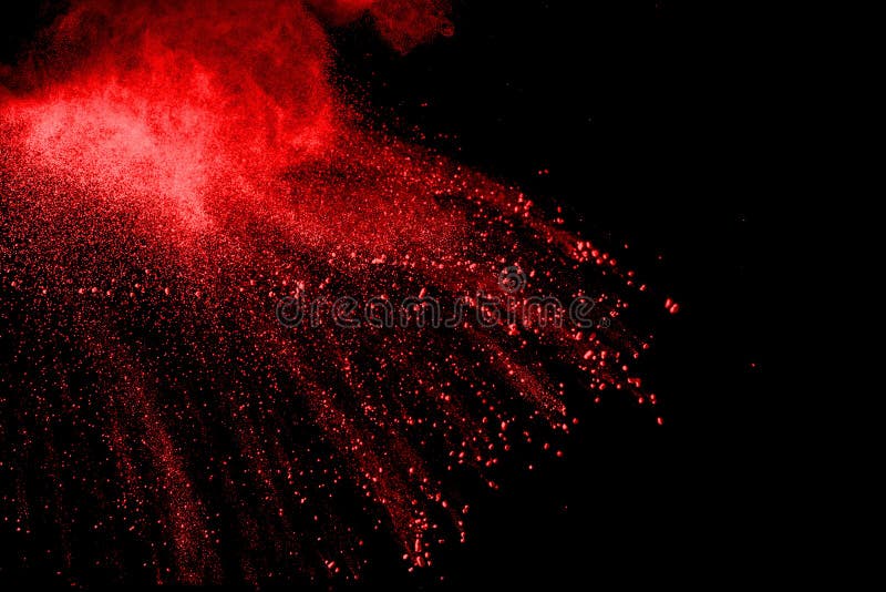Red Powder on Black Background Stock Image - Image of pouring, power ...