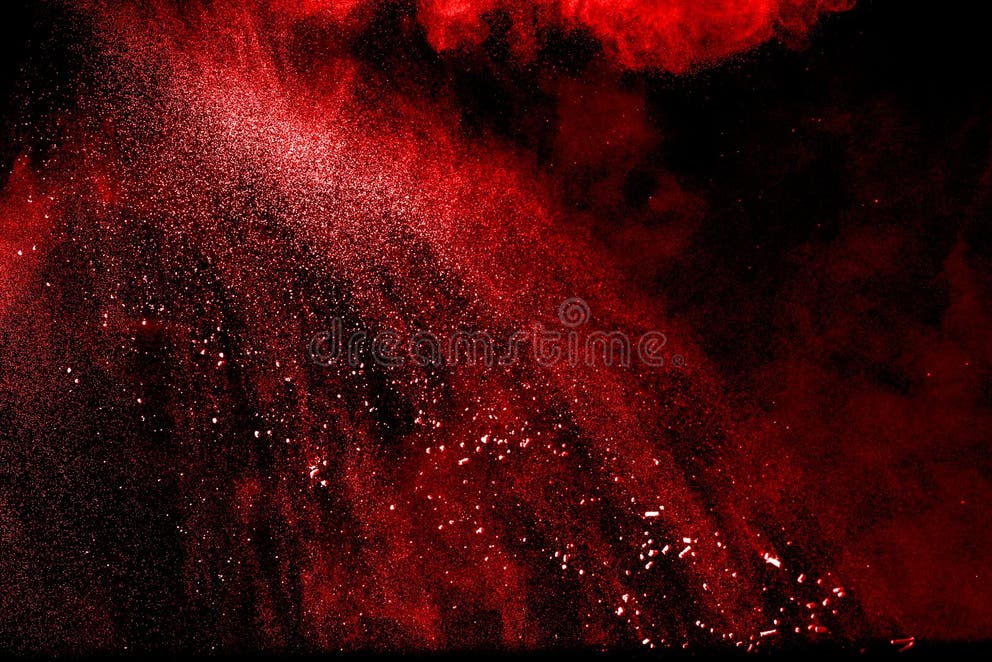 Red Powder on Black Background Stock Image - Image of environment ...