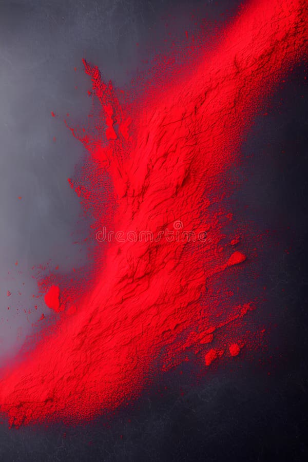 Bright Red Powder on Dark Background. Generative AI Stock Illustration ...
