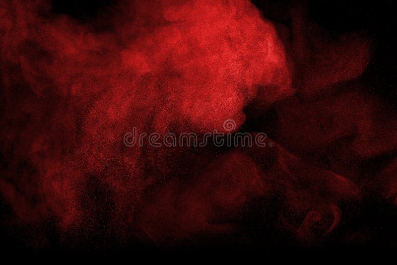 Red Powder Cloud Against Dark Background Stock Image - Image of damage ...