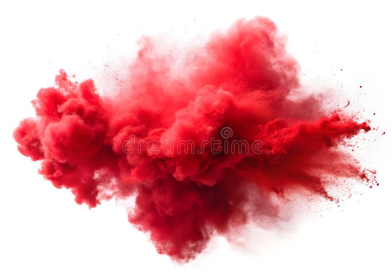 Red Powder Cloud on White Background Stock Illustration - Illustration ...
