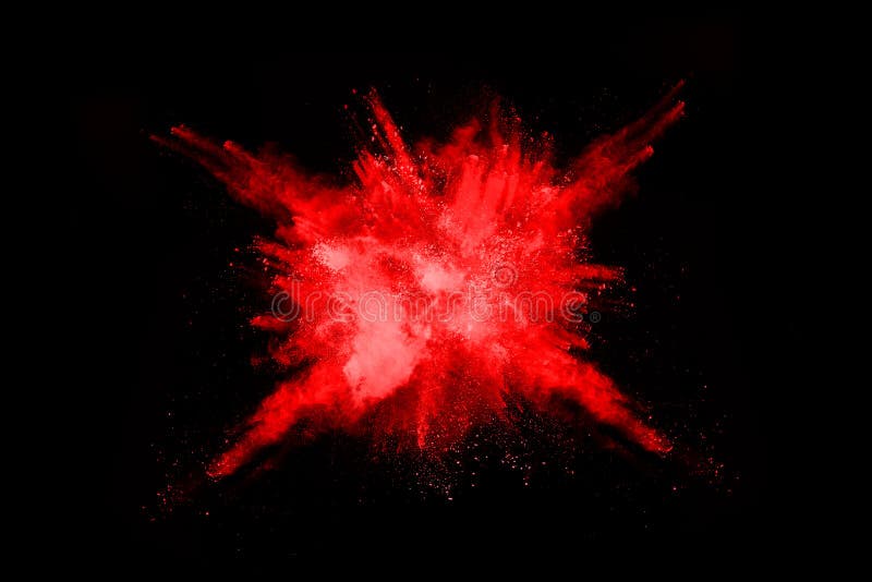 Red Powder Exploding on White Background. Stock Photo - Image of ...