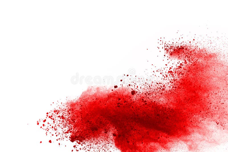 Red Powder Exploding on White Background. Stock Image - Image of ...