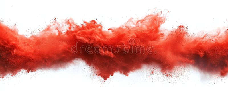 Red Powder Explosion Against White Background, Dynamic Motion ...
