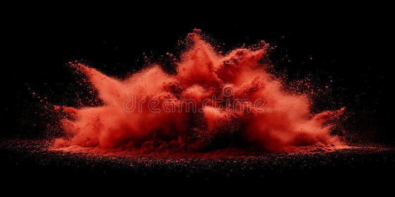 Red Powder Explosion on Black Background. (2 Stock Illustration ...