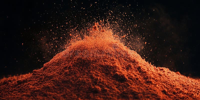 Red Powder Explosion on Black Background. (3 Stock Illustration ...