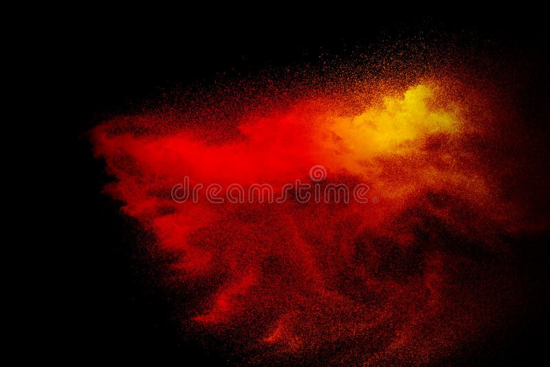 Red Powder Explosion On Black Background. Picture Image: 118421535