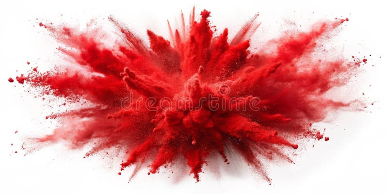 Red Powder Explosion - a Burst of Red Powder Against a White Background ...