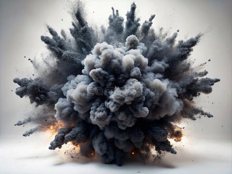 Dramatic Black and White Explosion Stock Vector - Illustration of smoke ...