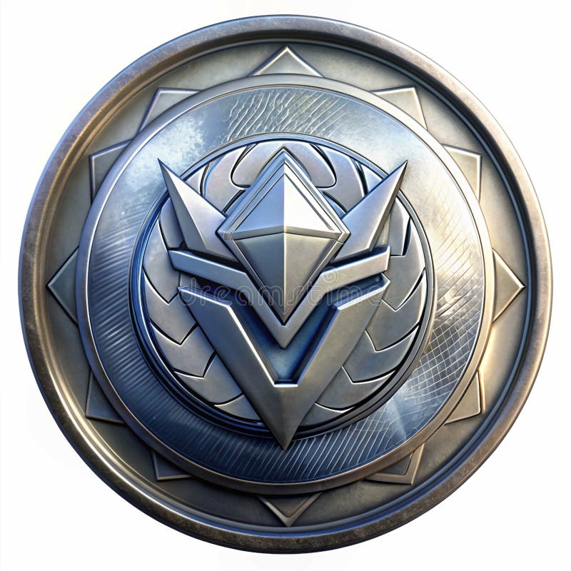 Silver Medallion with a Diamond-Shaped Emblem Stock Vector ...