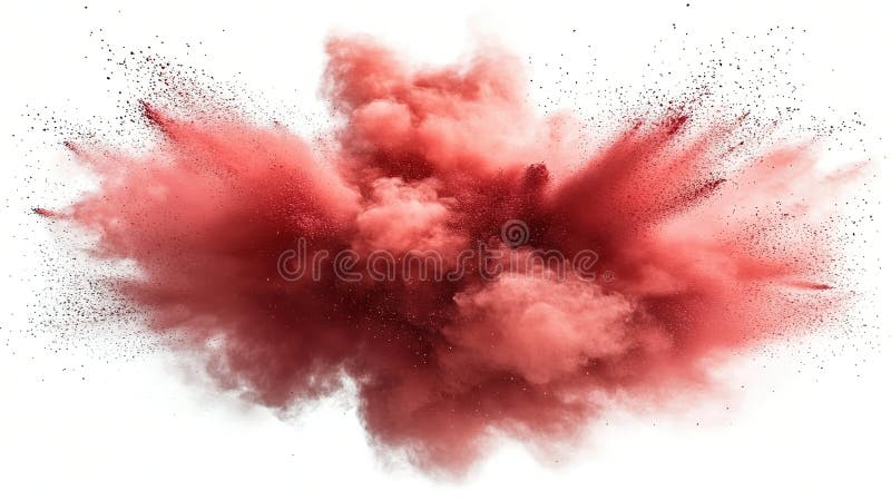 Red Powder Explosion Isolated on White Background Stock Illustration ...