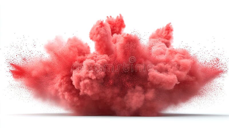 Red Powder Explosion Isolated on White Background. (1 Stock ...