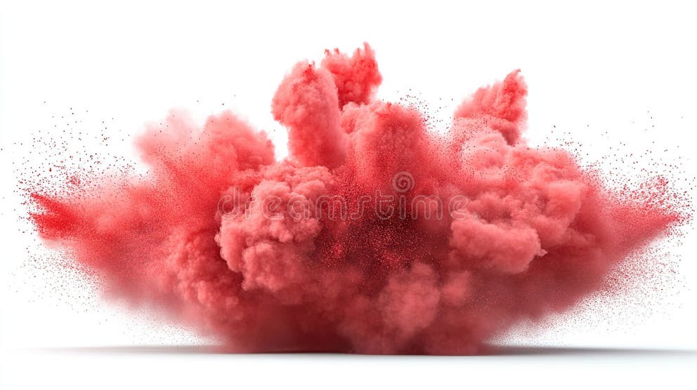 Red Powder Explosion Isolated on White Background. (1 Stock ...