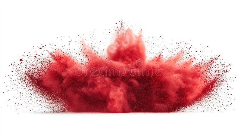 Red Powder Explosion Isolated on White Background. (5 Stock ...