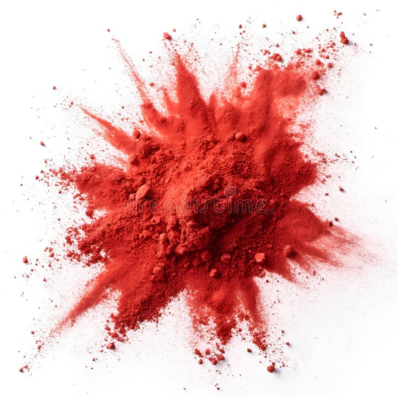 Red Powder Explosion Isolated on White Background Stock Illustration ...