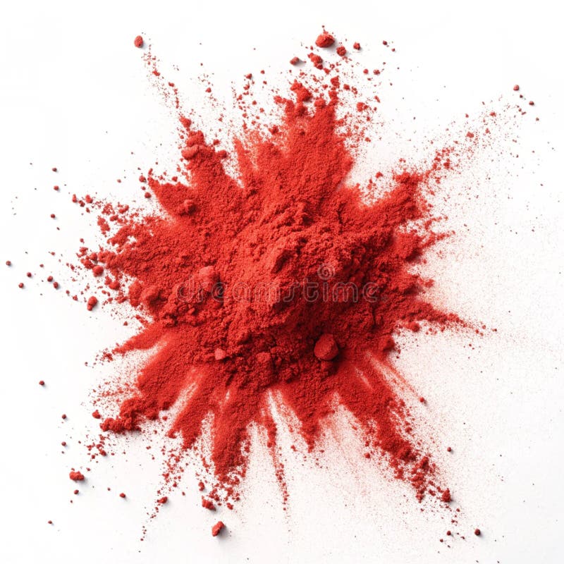 Red Powder Explosion Isolated on White Background Stock Illustration ...