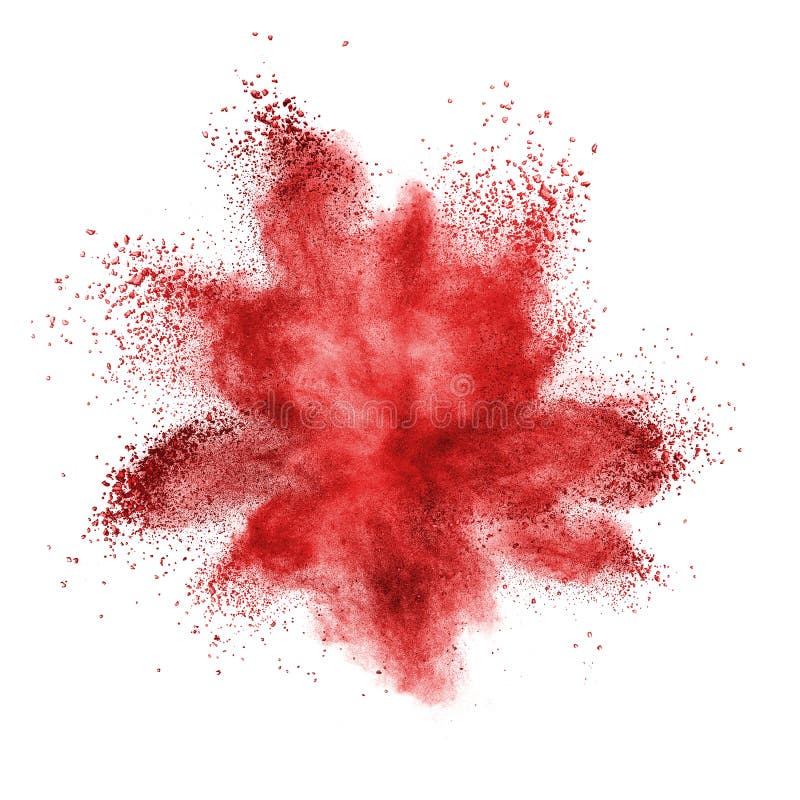 Red Powder Explosion Isolated on White Stock Photo - Image of chili ...
