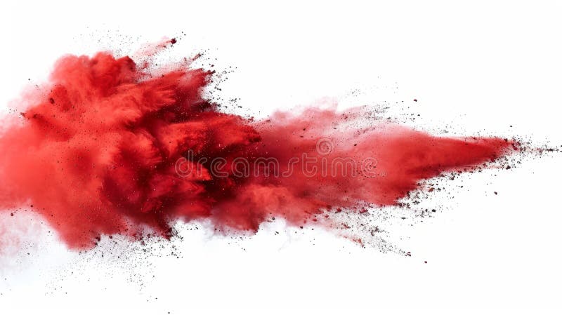Red Powder Explosion Isolated on White Background, Generative AI Stock ...