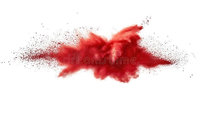 Red Powder Explosion Isolated on White Stock Illustration ...