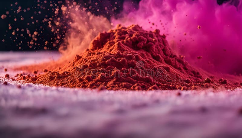 Red Powder Explosion with Pink Smoke Stock Illustration - Illustration ...