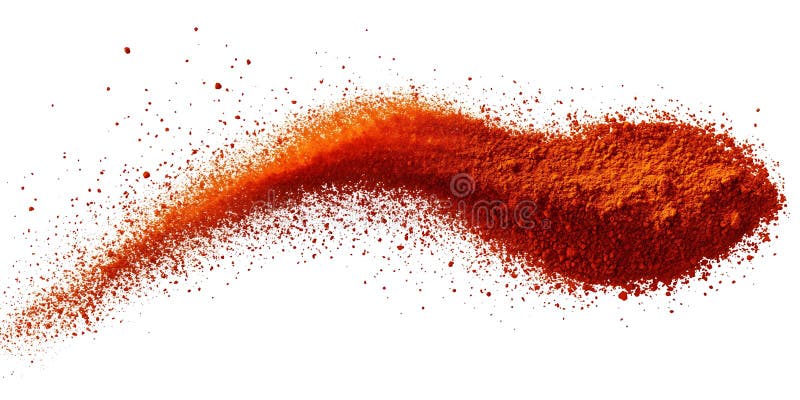 Red Powder Explosion, Spice Swirl, Isolated on White Stock Illustration ...