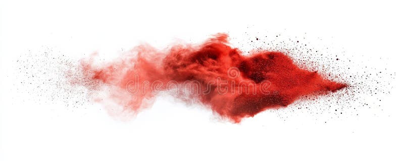 Red Powder Explosion on White Background Stock Image - Image of ...