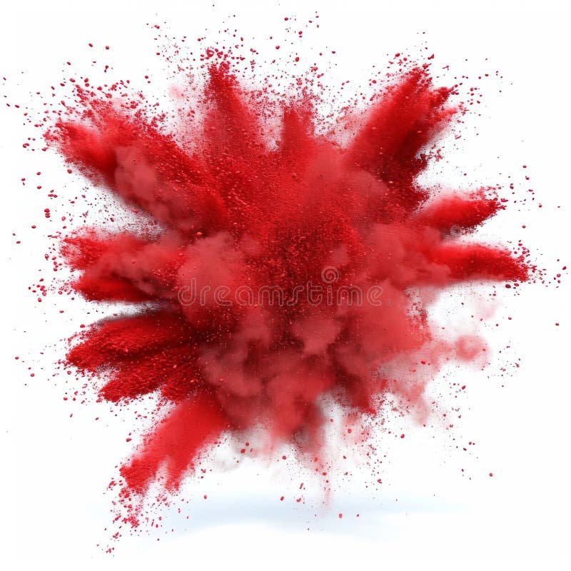 Red Powder Explosion on White Background Stock Illustration ...
