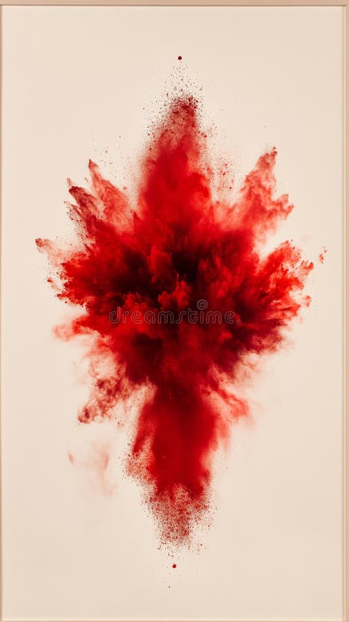 Red Powder Explosion on White Background, Dynamic Abstract Art Concept ...