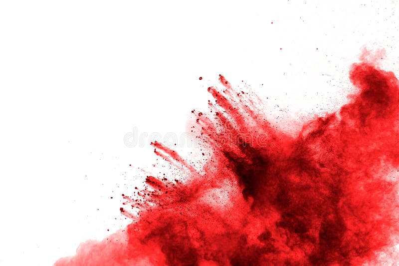 Red Powder Explosion on White Background. Red Powder Explosion Stock ...