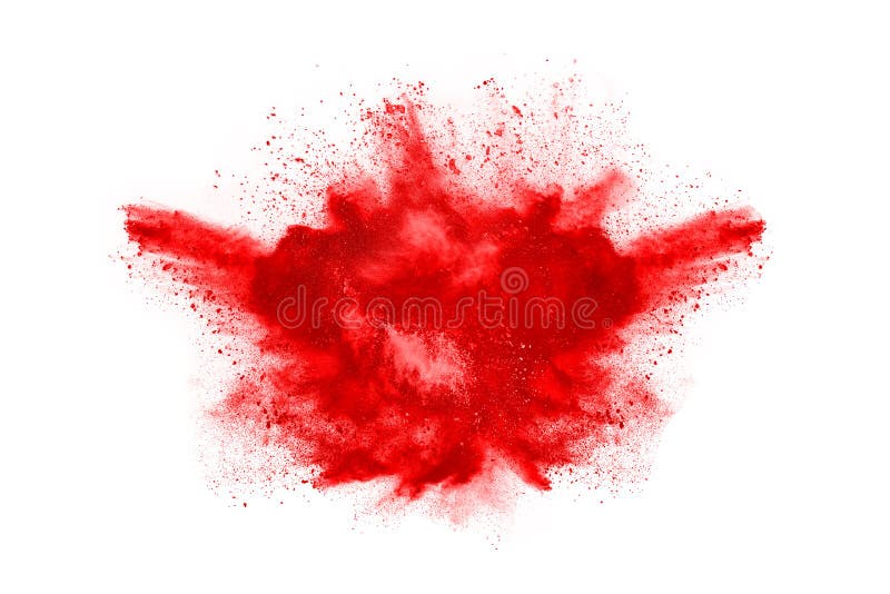 Red Powder Explosion on White Background. Stock Photo - Image of ...