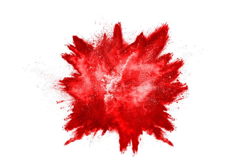 Red Powder Explosion on White Background. Stock Photo - Image of blast ...