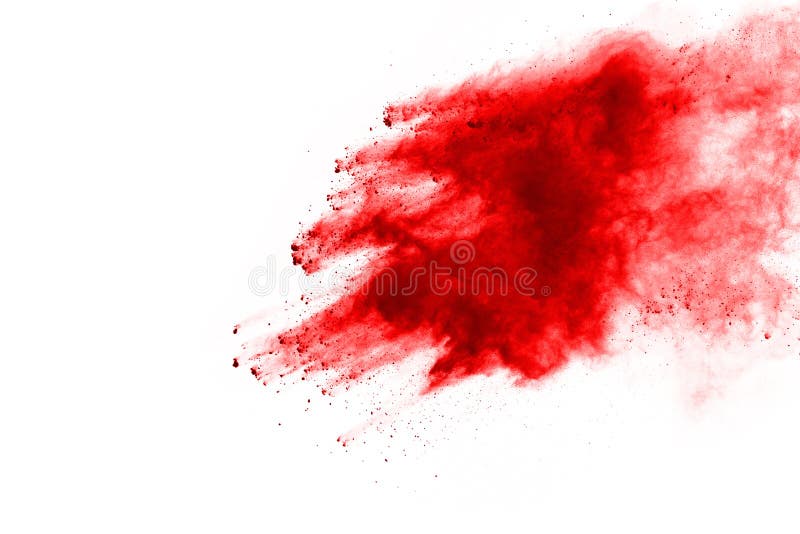 Red Powder Explosion on White Background. Stock Photo - Image of energy ...