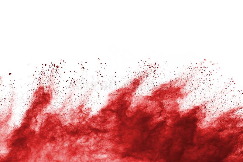 Red Powder Explosion on White Background. Stock Photo - Image of ...