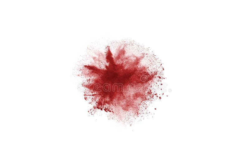 Red Powder Explosion on White Background. Stock Image - Image of bomb ...