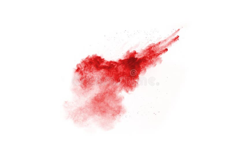 Red Powder Explosion on White Background. Stock Photo - Image of ...
