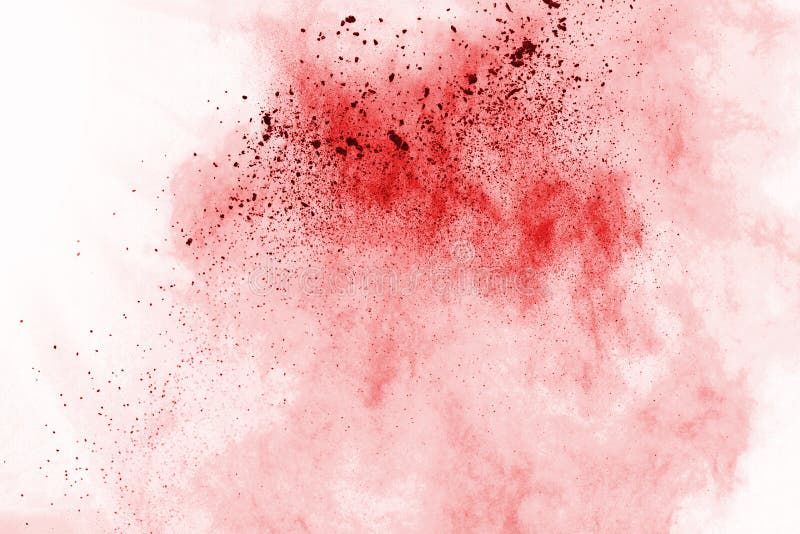 Red Powder Explosion on White Background. Stock Image - Image of energy ...