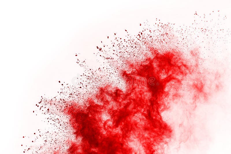 Red Powder Explosion on White Background. Stock Photo - Image of bomb ...